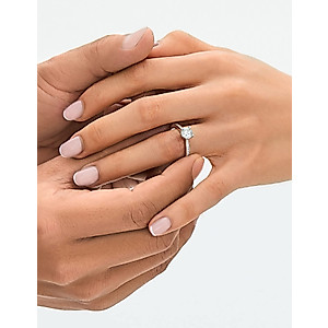 MomentWish Promise Rings for Her, 1Carat Moissanite Promise rings, D Color VVS1 Simulated Diamond 925 Sterling Silver Accent Rings-Size7