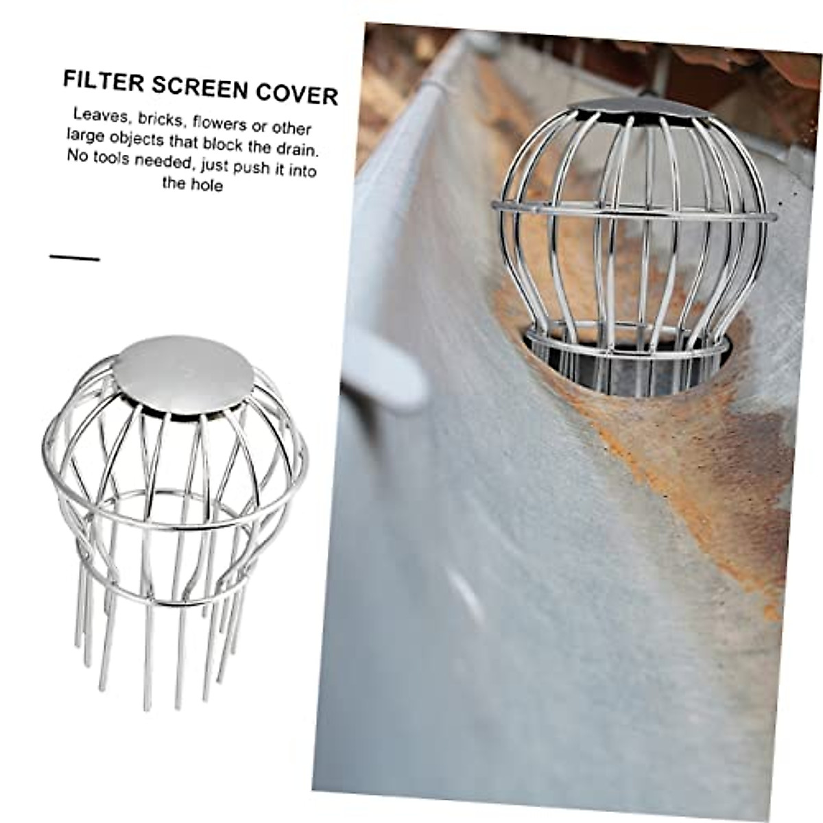 OSALADI Gutter Cleaner 4 Pcs Floor Drain Cover Sink Filter Escurreplatos para Fregadero Net Cover Gutter Cleaning Tools Roof Strainers Cover Stainless Roof Filter Caps Dome