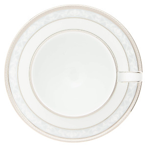 Noritake F91988/4336 Noritake Cup & Saucer Set (Can Be Used as Coffee and Tea, 8.5 fl oz (250 cc), Hampshire Platinum, 5 Servings, Fine Porcelain