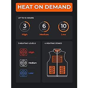 ORORO Men's Tall Size Heated Vest with Battery Pack, Puffer Heating Vest (Charger Not Included) (Black, XLT)