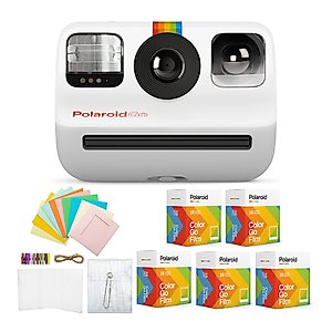 Polaroid GO Camera Bundle with GO Color Film Pack (5-Pack) and Accessory (7 Items)