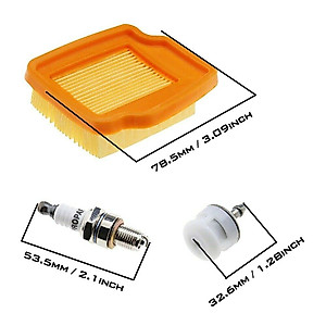 Air Fuel Filter Spark Plug Kit for Stihl KM94 KM94R KM94RC SP92 Replacement, Lawn Mower Parts 4 Pcs