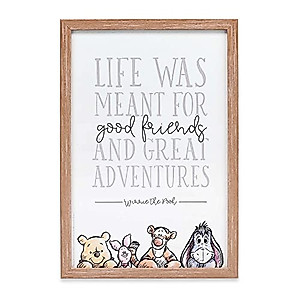 Disney Winnie The Pooh Good Friends and Great Adventures Framed Wood Wall Decor - Cute Winnie The Pooh Picture