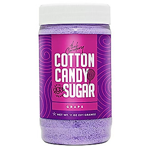 The Candery Cotton Candy Machine and Floss Bundle- Bright, Colorful Style- Sugar Free Candy, Sugar Floss, for Birthday Parties - Includes 5 Floss Sugar Flavors 12oz Jars and 50 Paper Cones & Scooper