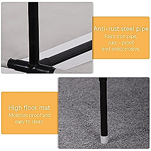 ZZBIQS 5 Tiers Metal Garment Clothing Rack Hanging Clothes Organizers with Shelves and 4 Side Hook , Compact Armoire Storage Rack, 33.8" L x 17.3" W x 68.5" H, Max Load 115 LBS, Black