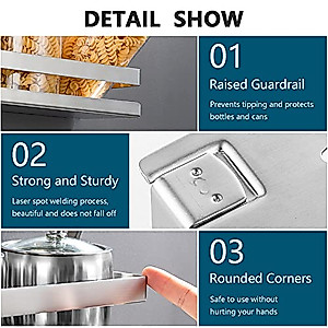 GEINIFAFA Rustproof Metal Storage Floating Shelves Wall Mounted Rectangular Shelf for Bedroom,Bathroom, Living Room, Kitchen, and Laundry Room,Nail-Free Wall-Mounted Shelves（15.75 Inch Silver）