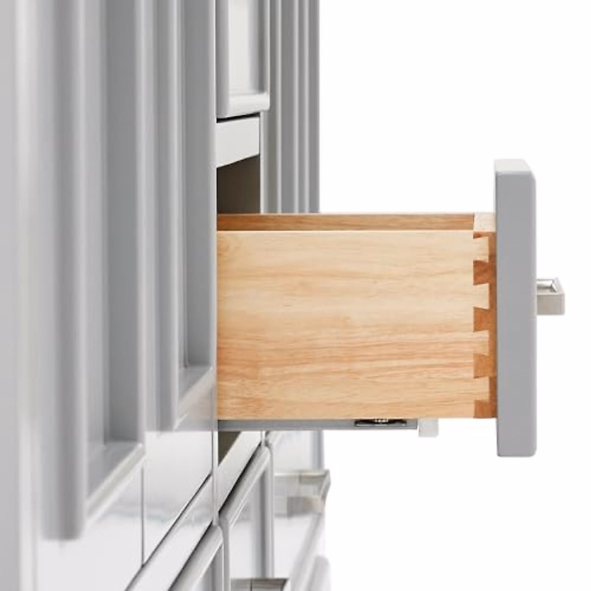 ARIEL Stafford 60" Grey Bathroom Vanity Base Cabinet, Double Sink Configuration, 4 Soft Closing Doors, 6 Full Extension Dovetail Drawers, Brushed Nickel