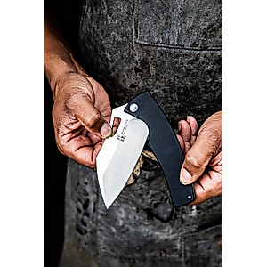 Middleton Made Knives Ona Folding Kitchen Knife - Foldable Chef Knife - Camping Chef Knife - Stainless Steel Blade with Black G10 Handle