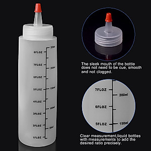 Dokpav 3 Pcs Plastic Squeeze Bottles with Red Cap, Squeeze Condiment Bottles for Ketchup Sauce Dressing Honey Butter, Squeeze Condiment Dispenser of Cooking Painting Crafting(White)