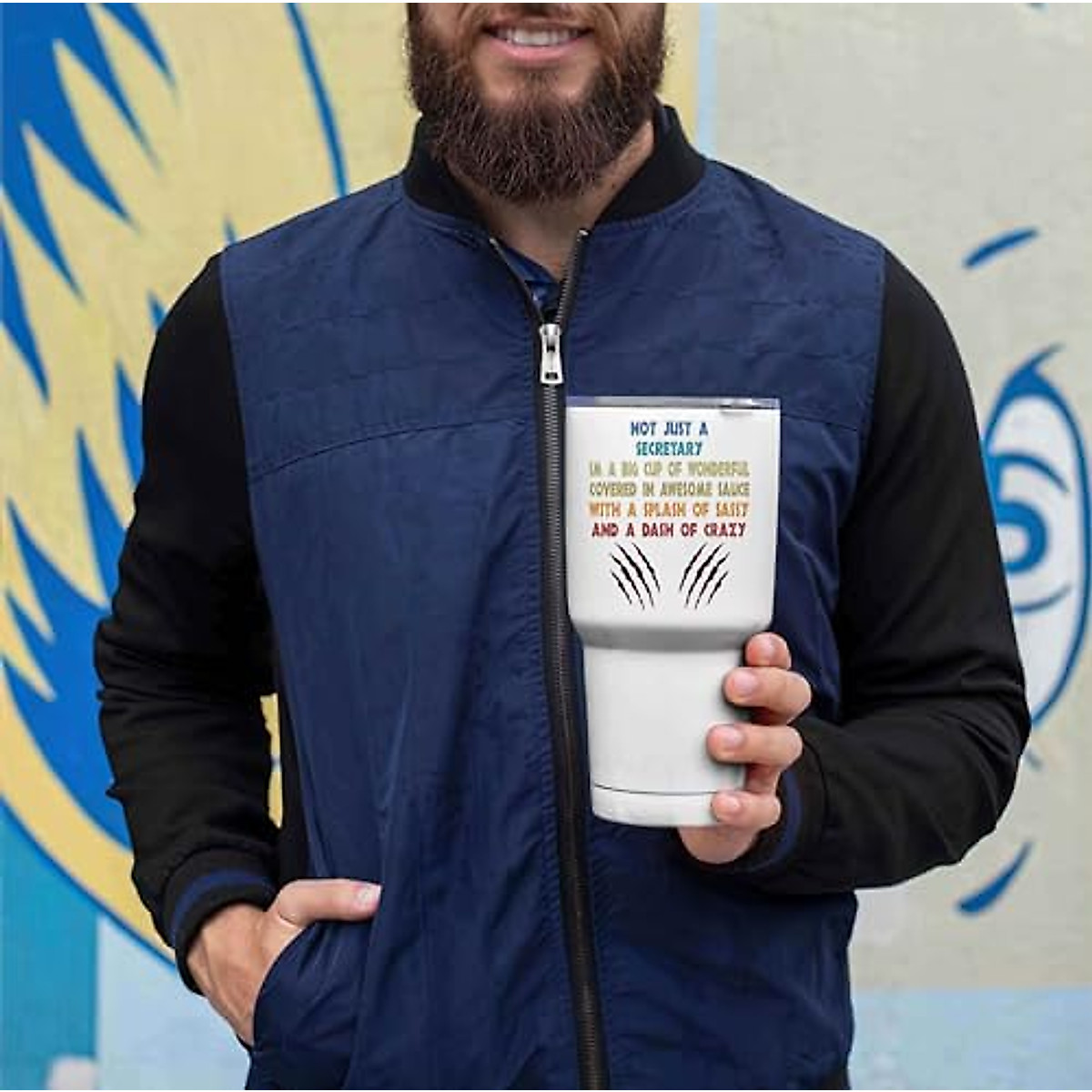 Novelty Gift Unique Secretary Gift - Big Of Humor and Sauce - Ideal Birthday Present for a Sister 30 Oz White Stainless Steel Large Tumbler