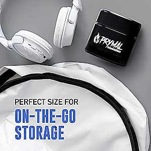 Prymal Products UV Glass Herb Jar (100ml) with Humidity Pack and Label Stickers, Keeps Goods Fresh - Quarter Oz Airtight Container