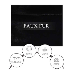 Aukmla Faux Fur Shawl Wedding Fur Wraps and Shawls Bridal Fur Stole Winter Cape Shrug for Brides and Bridesmaids (Black)