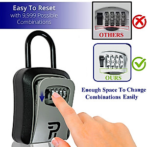 Key Lock Box for Outside - Realtor Lockbox for House Keys Outdoor - Combination Key Hiders to Hide a Key Safe Storage