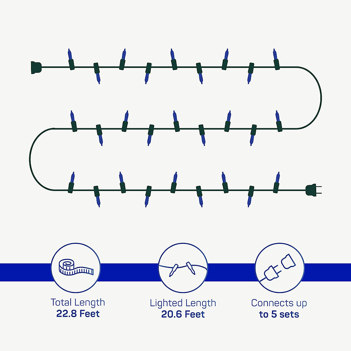 Christmas String Lights [100 Set] 25 Ft Blue Christmas String Lights, for Xmas Tree, Garland, Holiday, Party Décor –Mini Christmas Lights for Tree Weather-Resistant