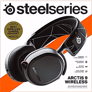 SteelSeries Arctis 9 Dual Wireless Gaming Headset – Lossless 2.4 GHz Wireless + Bluetooth – 20+ Hour Battery Life – For PC, PS5, PS4, Bluetooth,Black