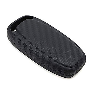 iJDMTOY Carbon Fiber Pattern Soft Silicone Key Fob Cover Case Compatible with Audi A3 A4 A5 A6 A7 A8 Q3 Q5 Q7 TT Gen1 Smart Key