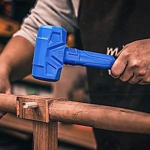 REAL STEEL Dead Blow Hammer with Carbon Steel Core Handle, Marring and Sparking Resistant Rubber Mallet, 45 Ounce (0318)