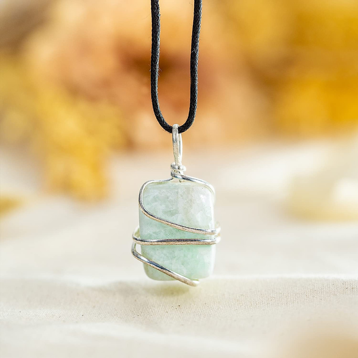 AYANA Amazonite Crystal Necklace - Passionately Crafted from Ethically Sourced Crystals and Healing Stones - Genuine, Handmade Healing Crystals Pendant Necklace for Women