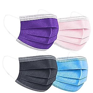 100PCS Multicolor Disposable Face Mask 3 Ply Filter Protection Non Medical Face Masks Facial Cover