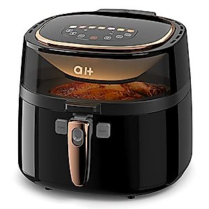 Large Air Fryer 8 Quart with Viewing Window, Big Capacity Family Size Oilless Airfryer Oven with 100 Recipt Digital Recipe Cookbook, Nonstick Basket and Dishwasher Safe