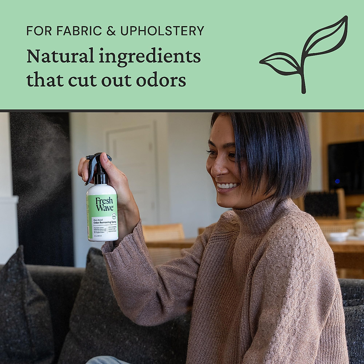 Fresh Wave Odor Eliminator Spray & Air Freshener, 8 oz. | Pack of 2 | Fine Mist | Odor Absorbers for Home | Safer Odor Relief | Natural Plant-Based Odor Eliminator | For Furniture, Fabrics & Trash