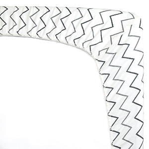 American Baby Company 2 Pack Fitted Pack N Play Playard Sheet 27" x 39", Soft Breathable Neutral 100% Cotton Jersey Pack and Play Sheet, Grey Stars/Zigzag, for Boys and Girls, Fits Most Mini Crib