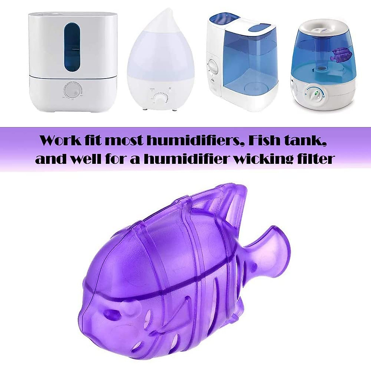 FITORCH 10PCS Universal Humidifier Tank Cleaner, Warm & Cool Mist Humidifiers, Fish Tank，Compatible with Drop, Droplet, Adorable, 1.75" x2.55" (Purple)
