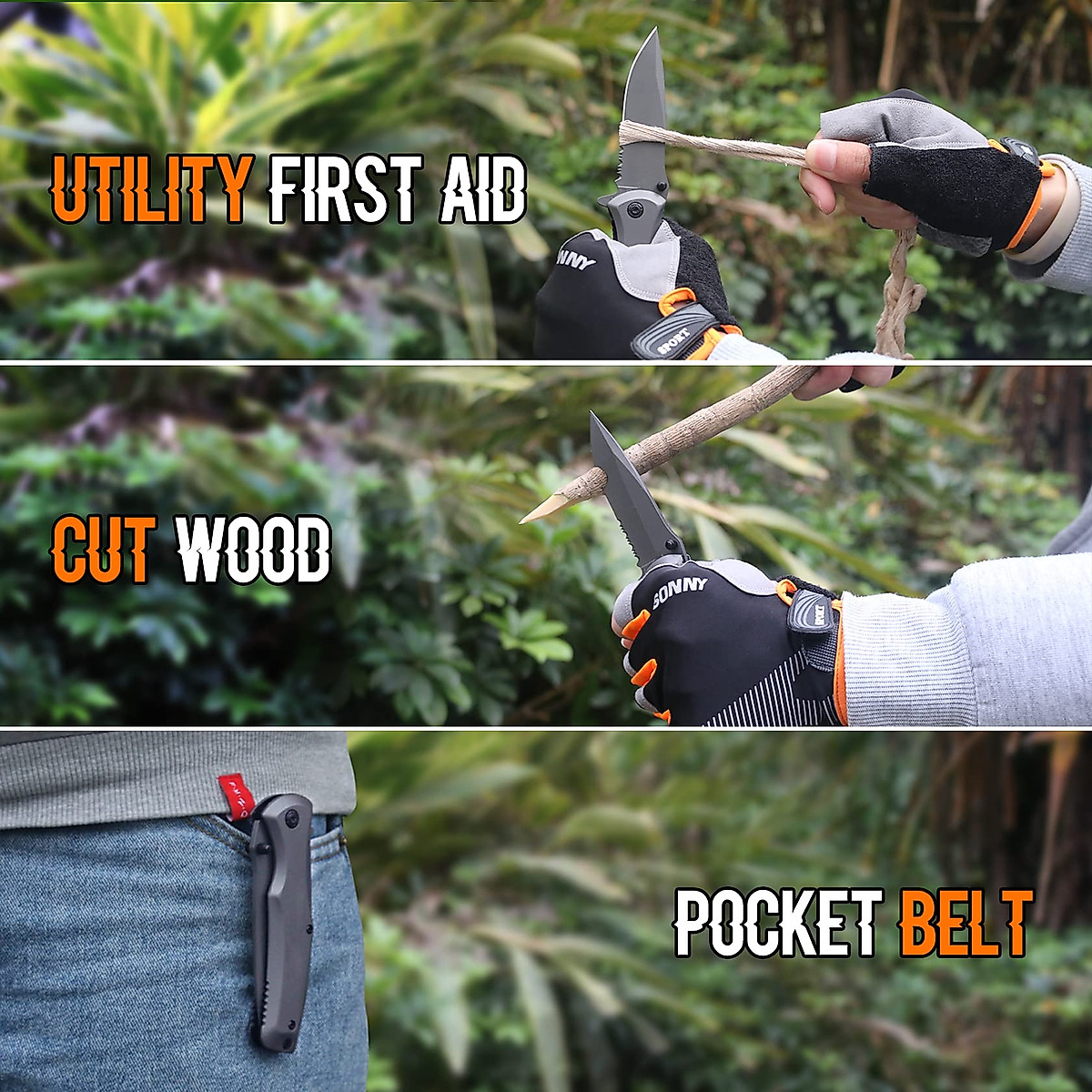 Dad Gifts for Fathers Day,Pocket Knife for Men,Christmas Stocking Stuffers for Boyfriend,Anniversary Birthday Gifts for Him Husband,Groomsman Gifts,Cool Folding Knife For Camping Hiking Fishing Survival