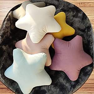 YRXRUS Star Pillow, White Star Shaped Throw Pillow, Soft Velvet 18x18 Inches Cute Pillow for Living, Bedroom Decorative, Birthday Gift for Women Girl Kids