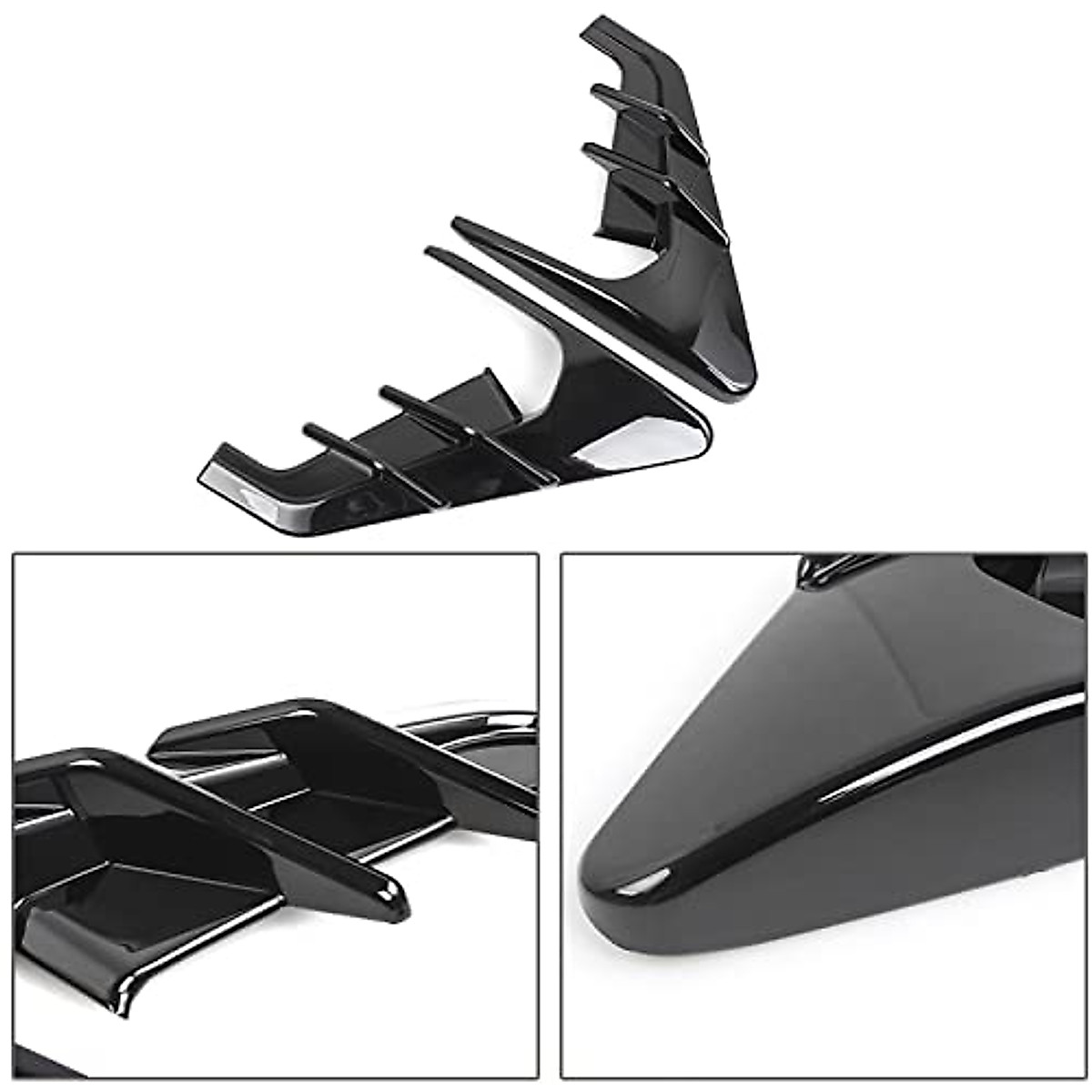 muge racing Tesla Model 3 Y Side Camera Indicator Protection Cover, Tesla Accessories Compatible with Model 3 Model Y Autopilot 2.0-3.0(Glossy Black)