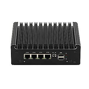 HUNSN Micro Firewall Appliance, Mini PC, OPNsense, VPN, Router PC, Intel Celeron N4505, RS41, AES-NI, 4 x 2.5GbE I226-V, Console, Type-C, HDMI, DP, SIM Slot, 4G RAM, 32G SSD