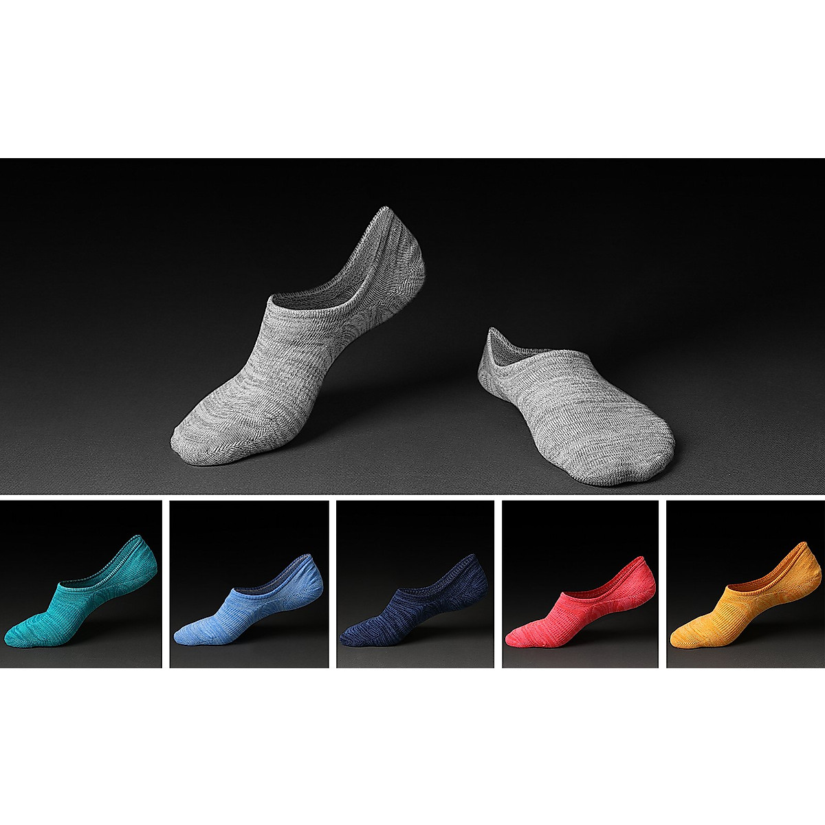 IDEGG No Show Socks Men Low Cut Ankle Short Socks for Men Casual Athletic Socks with Non Slip Grip
