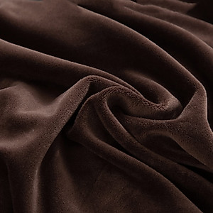 OKYUK Recliner Slipcovers 4-Pieces, Oversized Recliner Stretch Sofa Cover 1 Seat Couch Soft Furniture Protector with Elastic Velvet Fabric, Single Seat Recliner Couch Cover, Machine Washable(Coffee)