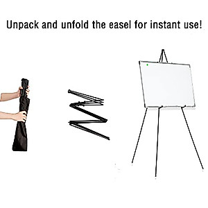Artist Easel Stand for Display Wedding Sign & Poster - 63 Inches Tall Easle for Display Holder - Portable Collapsable Poster Easel - Floor Adjustable Metal Painting Easels Tripod Black