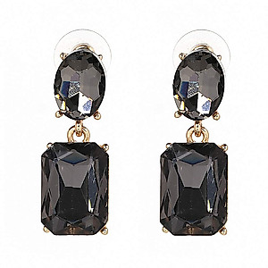 Statement Earring Shinyopal Crystal Stud Earrings Women 3 Colors Natural Stone Jewelry Hot Pink