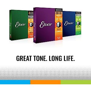 Elixir Strings Nickel Plated Steel 5-String Bass Strings w NANOWEB Coating, Long Scale, Light/Medium (.045-.135)