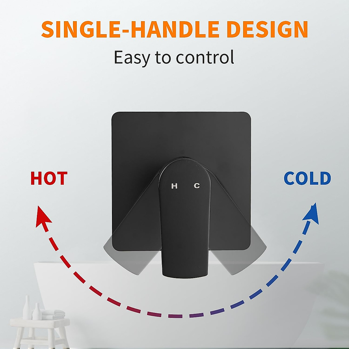 Black Tub Shower Faucet Set Complete with 8-Inch Rainfall Shower Head and Tub Spout Included Shower Valve Tub Shower Trim Kit Matte Black