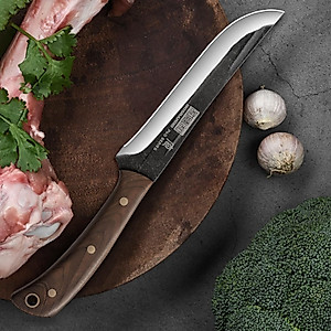 HOSHANHO Butcher Knife Set 3-Piece, Super Sharp Hand Forged Knife Set, Fillet Knife & Dividing Knife & Paring Knife, Upgraded High Carbon Stainless Steel Meat Cutting Knife Set for Home, Outdoor