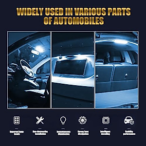 Hawyet 2 PCS Car LED Roof Lights Bulb, 42MM 12V Super Bright Double Tip Waterproof Vehicle Read Lights, Universal Durable 2835 Chips Indoor Lights for License Plate Stepwell Door (Blue Light)