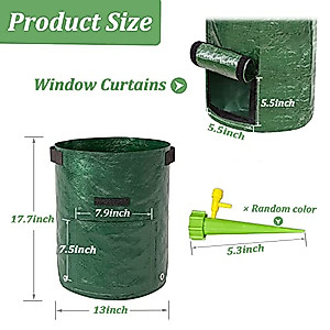 Auofin 4 Pack Potato Grow Bags 10 gal, Garden Planting Bags Thick PE Potato Planter for Growing Potatoes Vegetables, with Handles and Flap, with Self-Watering Stakes