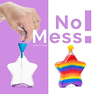 Sand Art Kit for Kids, Glow in the Dark Sand Art Bottles and Necklaces, Arts and Crafts STEM Toys for Boys and Girls, 8 Art Sand Colors Including 2 Glow in the Dark, Craft Gift for Boys and Girls 3+