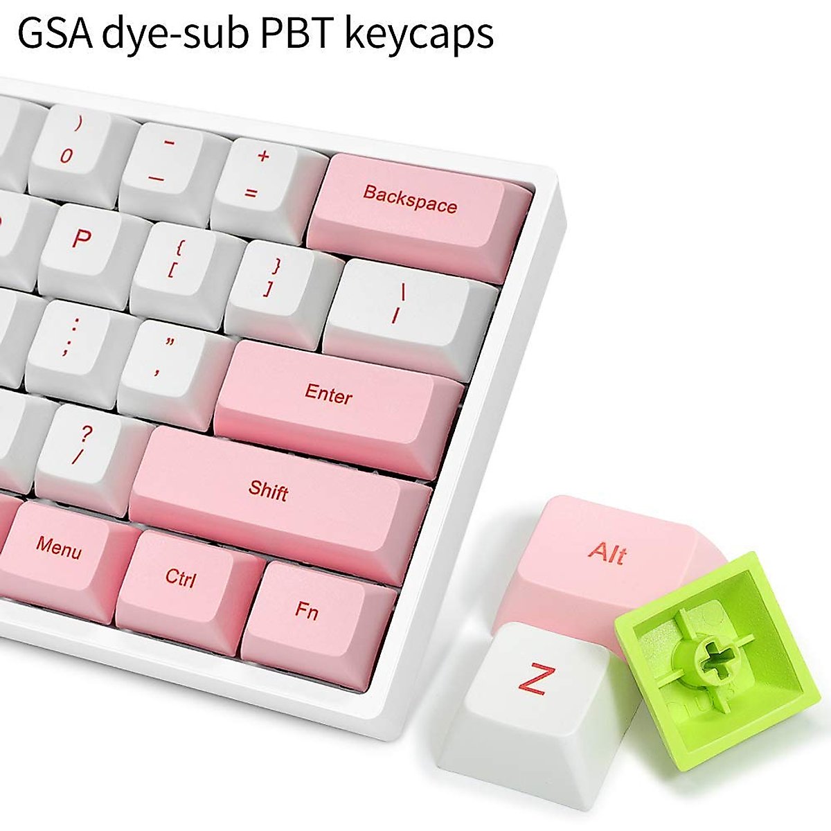 YUNZII SK61 Pink Hotswap Mechanical Gaming Keyboard with Optical Switch, RGB, Programmable Custom Keyboard (Gateron Blue Switch, Pink 61 Keys)