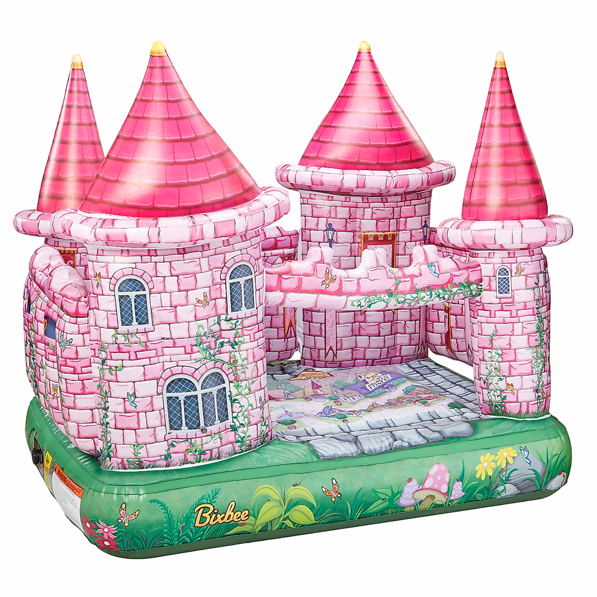 Bixbee Inflatable Pink Princess Castle, Indoor Toddler Playhouse for Kids 3+, Sleepover Mattress Playhouse for Girls & Boys with Built in Motor, Inflates to Over 5ft Tall, Childrens Play House