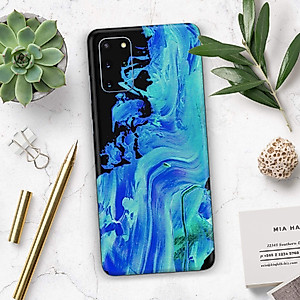 DesignSkinz Liquid Abstract Paint V46 Protective Vinyl Decal Wrap Skin Cover Compatible with The Samsung Galaxy S20 (Screen Trim & Back Glass Skin)