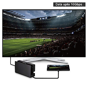 VANJUNN Extender Cable for Nintendo Switch Dock and Console Host, 10 Gbps Data Transfer Rate TV Dock Video Extension Line Cord for Nintendo Switch Dock Accessories Type C USB3.1(3.28ft)