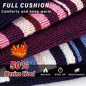 Ski Socks 50% Merino Wool Thermal Knee High Winter Snowboard Sport Socks Men Women