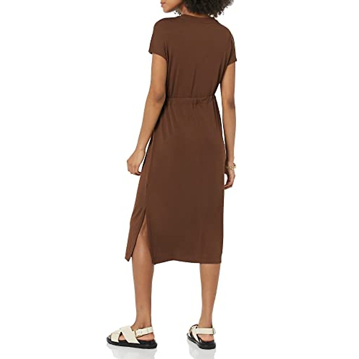 Amazon Aware Women's Modal Dropped Shoulder Midi Dress (Available in Plus Size), Deep Brown, 3X