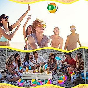 50 Pcs Mini Light Up Beach Balls 5 in LED Beach Balls Mini Glowing Inflatable Beach Balls for Summer Pool Hawaiian Party Decorations Water Games