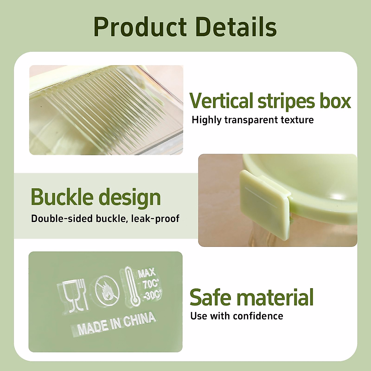 Upgrade Multi-layered Seasoning Storage Box, Food Storage Containers with Lids Airtight, Transparent Spice Seasoning Storage Box, Food Grade Storage Box for Fruits, Vegetables, Lunch (Grey, 5 Layers)