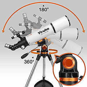 Telescope for Adults Astronomy, 80mm Aperture and 500mm Focal Length Refractor Telescope for Beginners. Portable Travel Telescope with Powerful AZ-Mount for Viewing The Moon and Planets